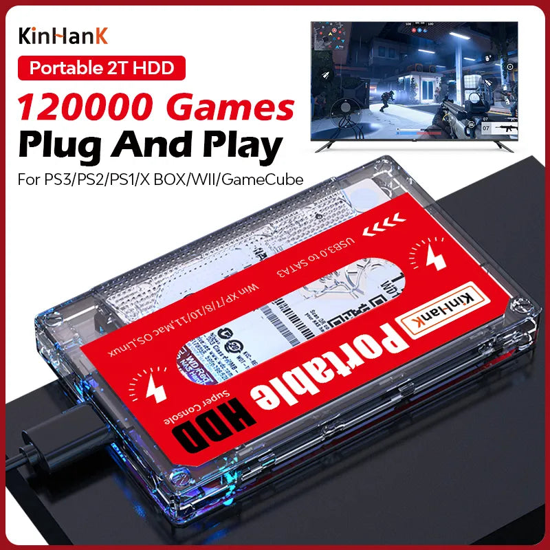 2T Batocera Portable Hard Drive For Windows With 120000 Retro Games For ...