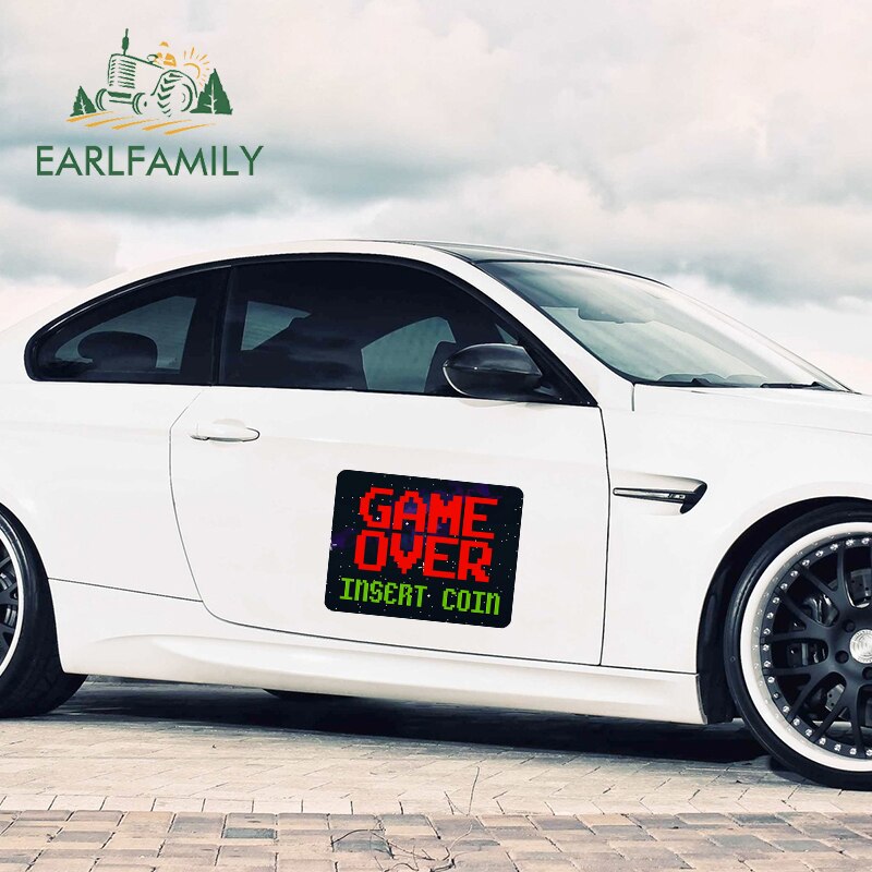 Game Over Insert Coin Arcade 43cm x 40cm for Big Car Stickers Window ...