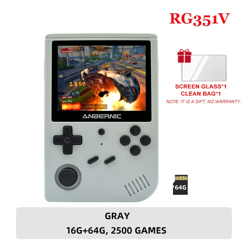 ANBERNIC RG351V Handheld Game Player 2500 Classic Games IPS Screen 64G ...