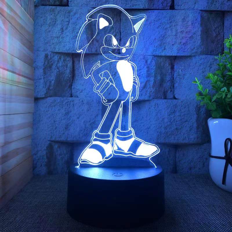 Sonic figure model 3D Nightlight LED 7color Changing Lamp Sonic Action ...