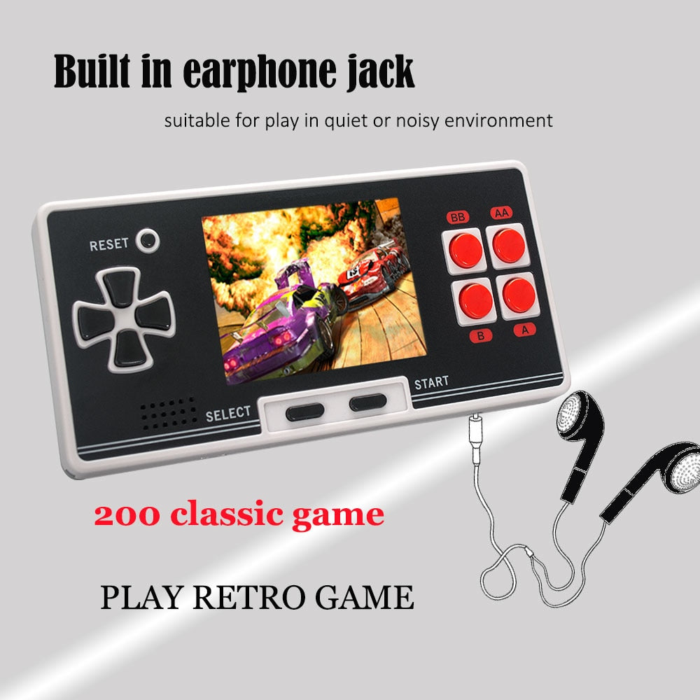 Portable Handheld Game Console Built in 8 Bit 200 Classic Video Game ...
