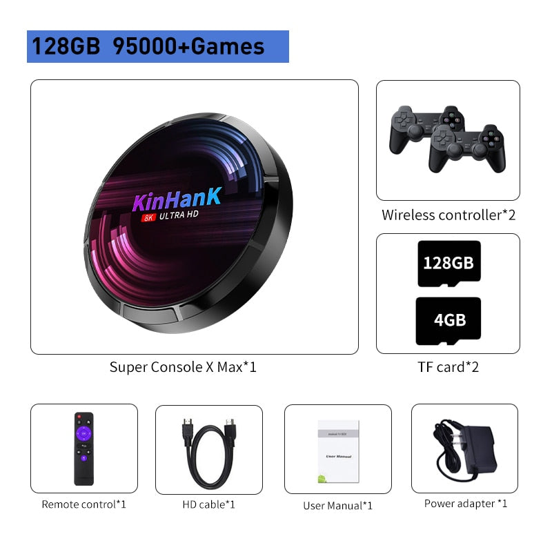 4K WIFI Retro Video Game Console Super Console X Max Android TV Box ...